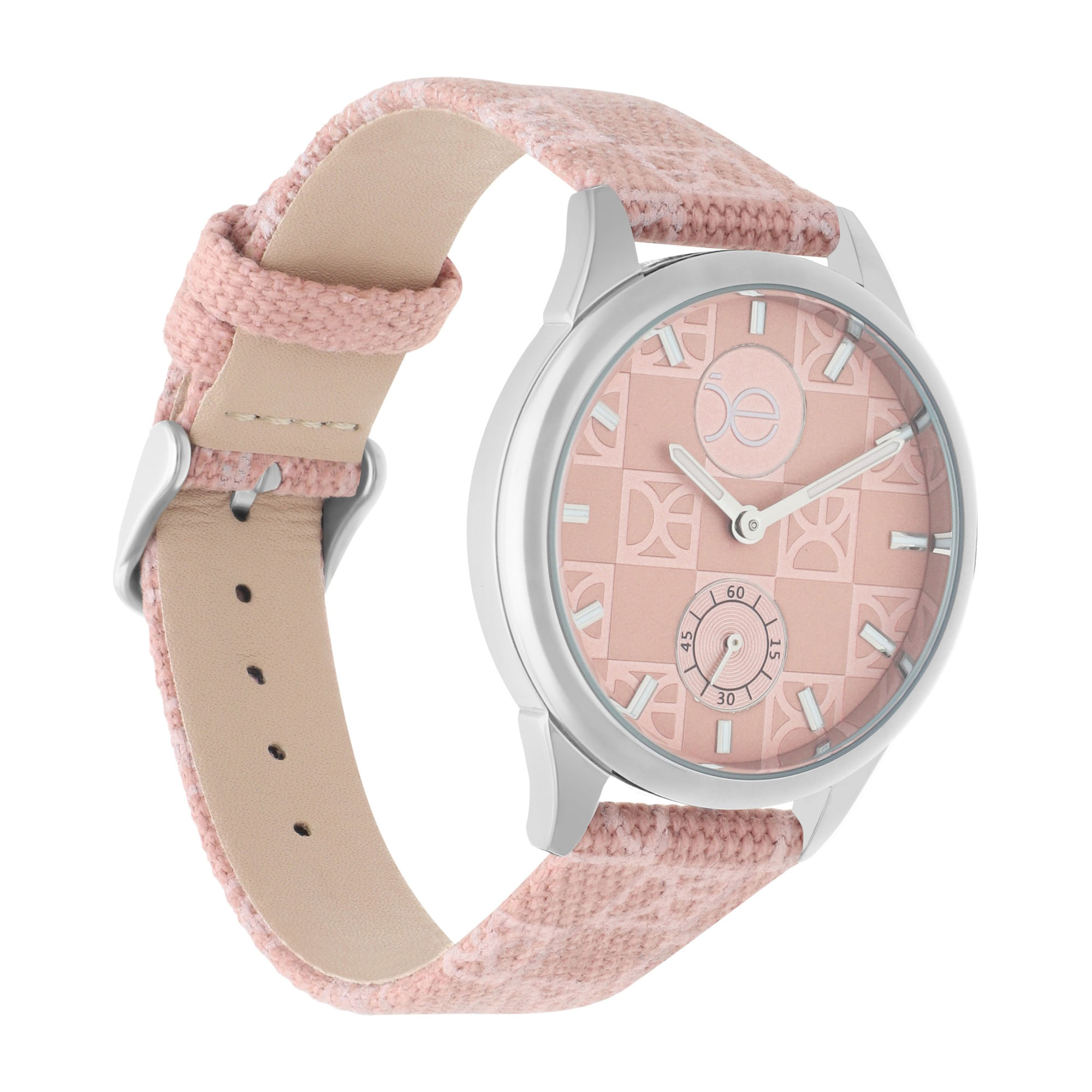 Reloj Análogo Para Dama Con Trama Oe Y Correa De Denim Color Rosa - CLOE MX
