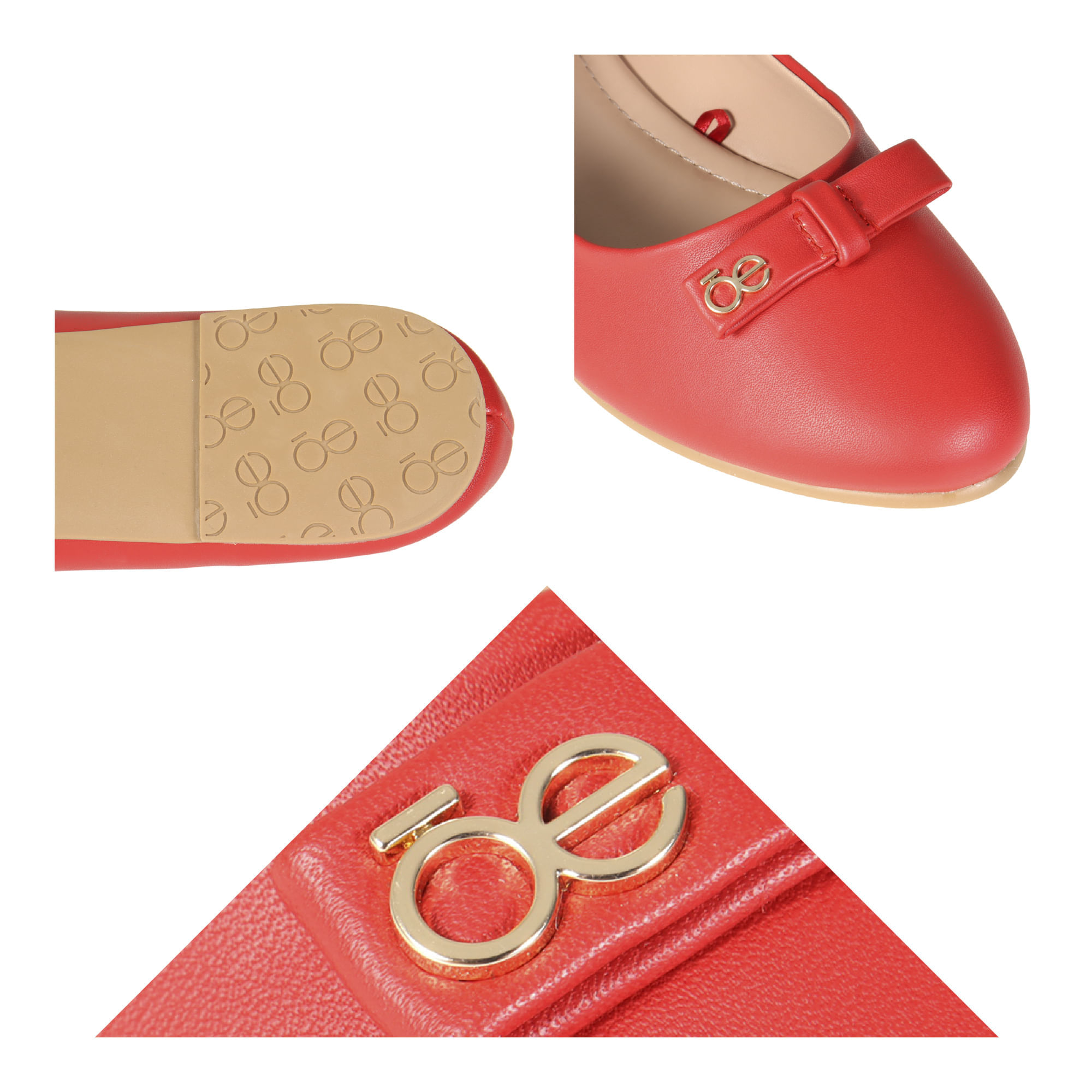 Flats Punta Ovalada Suela Antiderrapante color Rojo en color | Flats ...